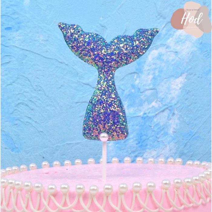 Jual Topper Mermaid Tail Glitter / Sequinn Kue Bentuk Ekor Duyung Bahan ...