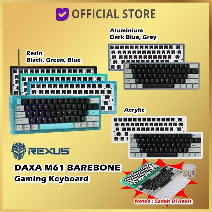 Promo Rexus Daxa M61 Barebone CNC Case Gaming Mechanical Keyboard ...