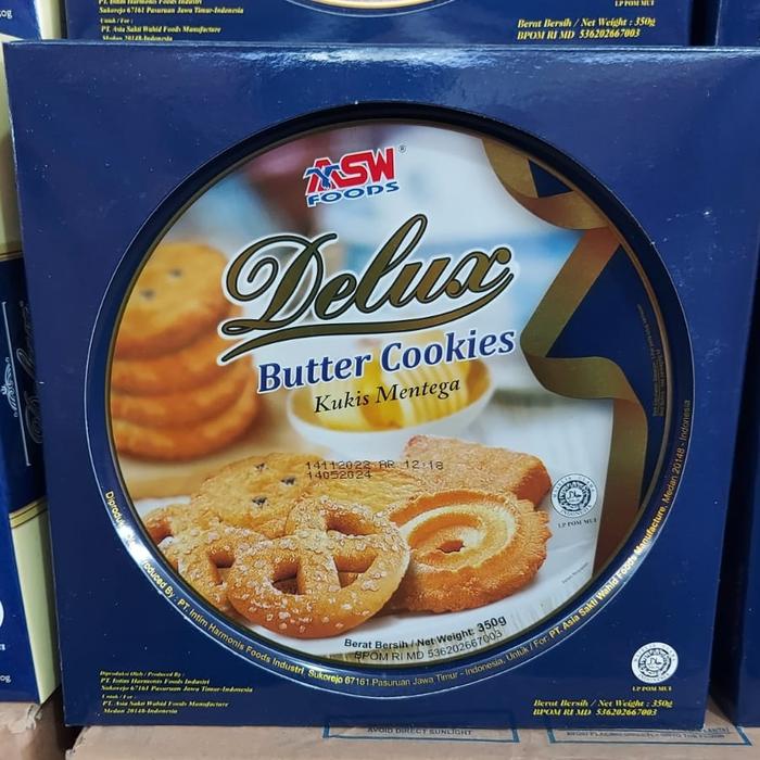 Jual ASW Foods Delux Butter Cookies 350g-Kukis Mentega-Biskuit Kaleng ...