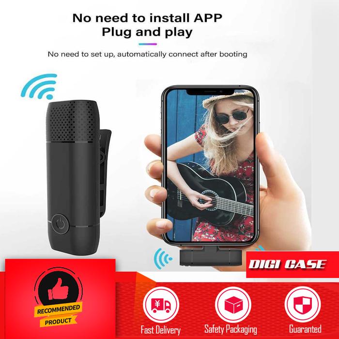 Jual Mic Microphone Wireless Clip On Smartphone Youtuber Vlogger USB ...