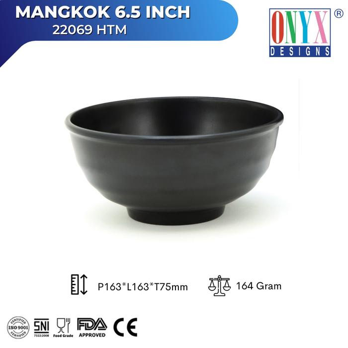 Jual Onyx Cosmic Bowl 6,5 Inch Mangkok Melamin isi 6 / Bowl 22069 Hitam ...