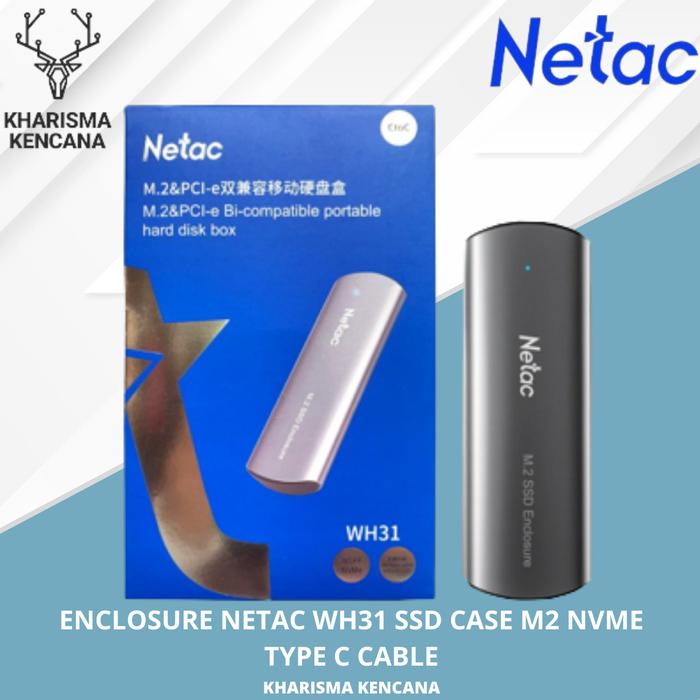 Jual ENCLOSURE NETAC WH31 SSD CASE M.2 NVME TYPE C CABLE - Kota Malang ...