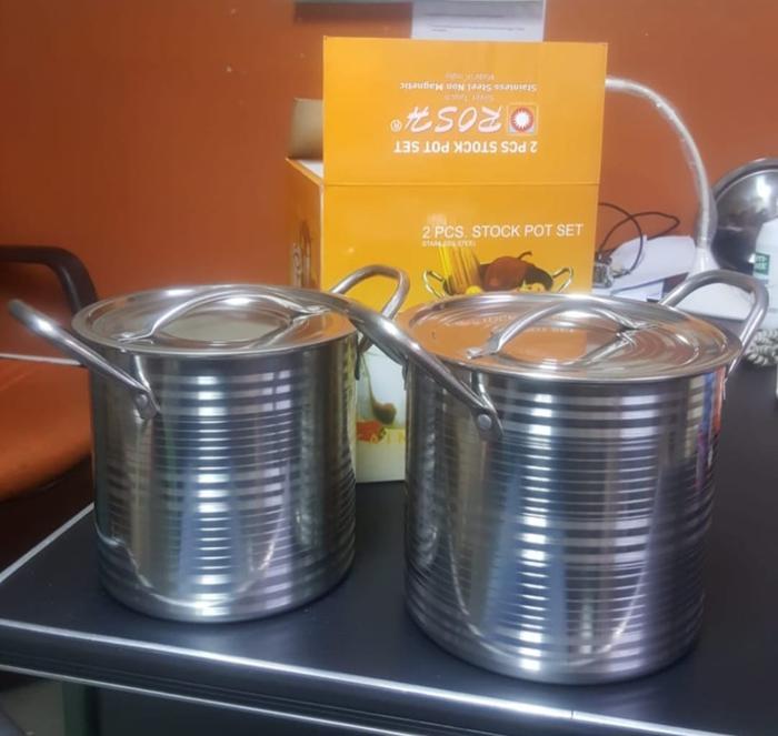 Jual Panci Pot Satinless Steel 2 Pcs Set / Panci Rebus Stainless Rosh ...