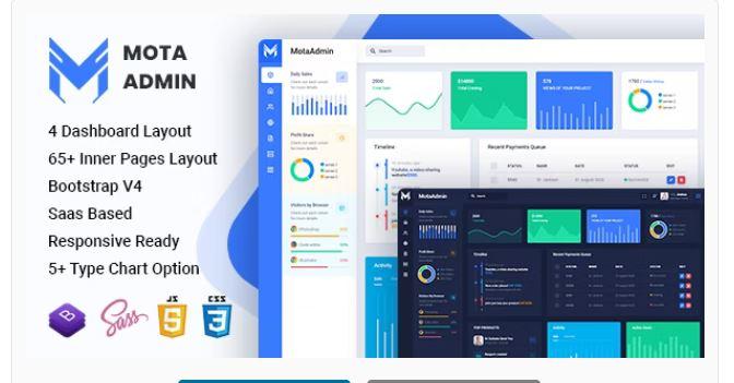 Jual MotaAdmin - HTML Bootstrap 4 Admin & Dashboard Template - Jakarta ...