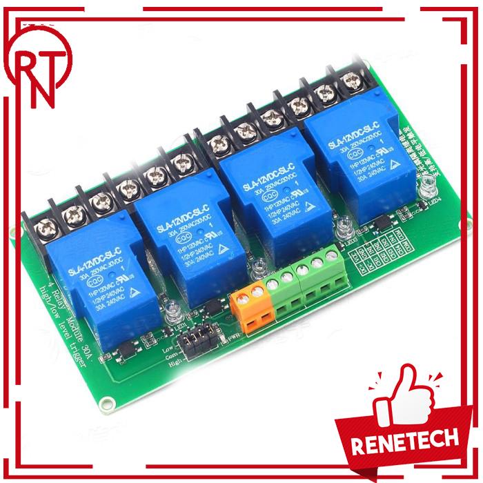 Jual Module relay 4 NORMAL WAY 30A with optocoupler isolation (3131 ...