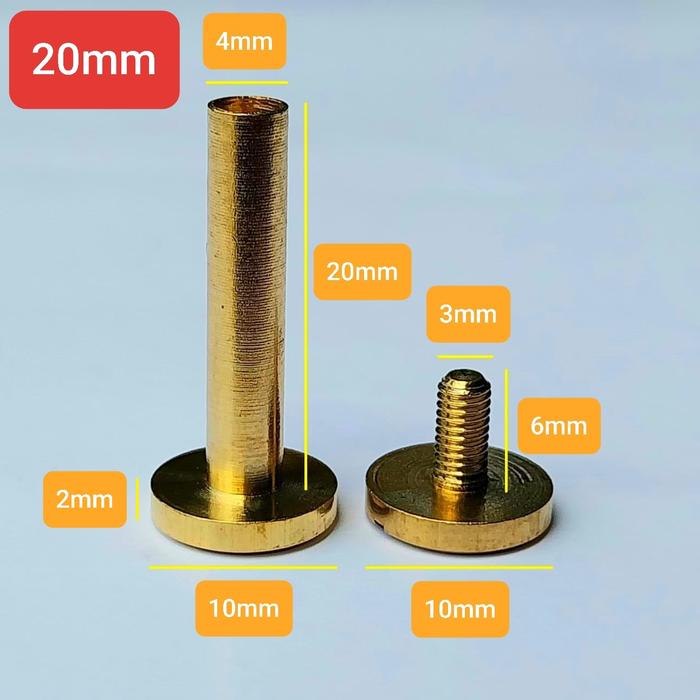 Jual Mur Baut Kuningan Kepala Datar 1 Set Panjang 4/6/8/10/20 - 8mm ...