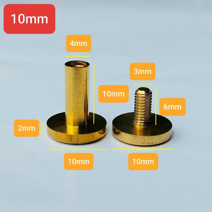 Jual Mur Baut Kuningan Kepala Melengkung 1 Set Panjang 4/6/8/10/20 ...