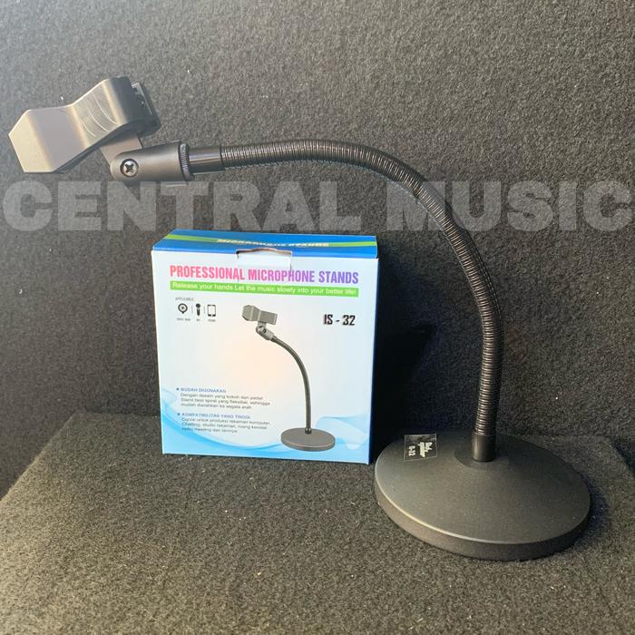 Jual PROFESSIONAL STAND MICROPHONE MEJA BLACK SPIDER IS-32 MODEL TEKUK ...
