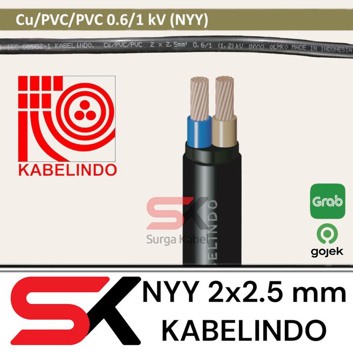 Jual NYY 2x2.5 mm KABELINDO / NYY 2 x 2.5 mm / KABEL TUNGGAL/ ENGKEL/ KAWAT - Jakarta Barat ...