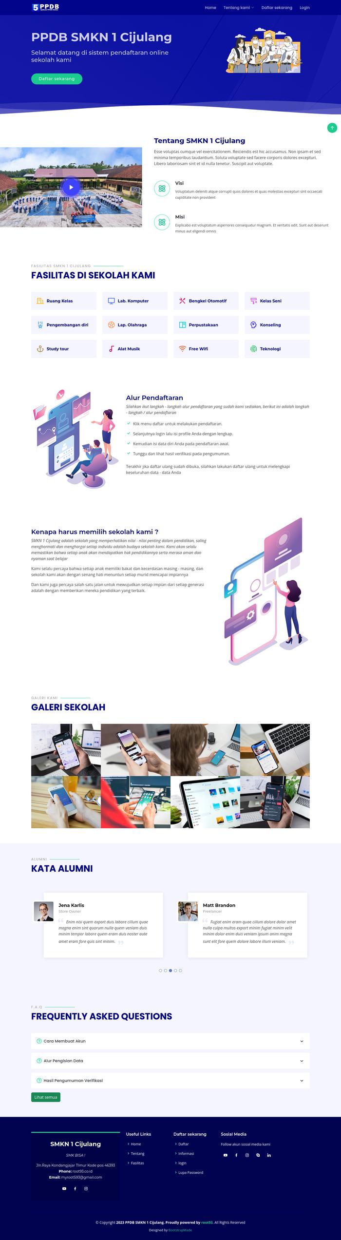 Jual Aplikasi PPDB 5 Pro - versi Landing Page - Kab. Pangandaran - root93 | Tokopedia