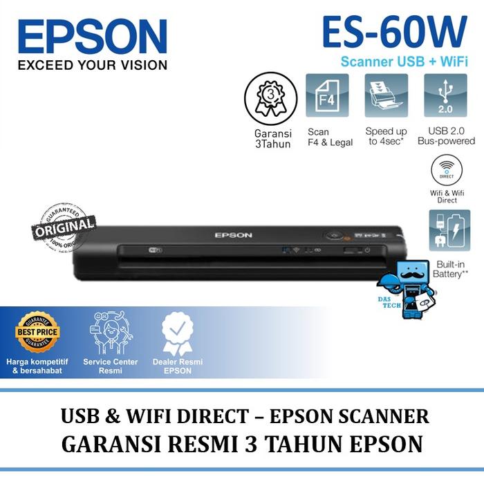 Promo Scanner Epson ES60W Portable Wifi ES-60W - Original Product Cicil ...