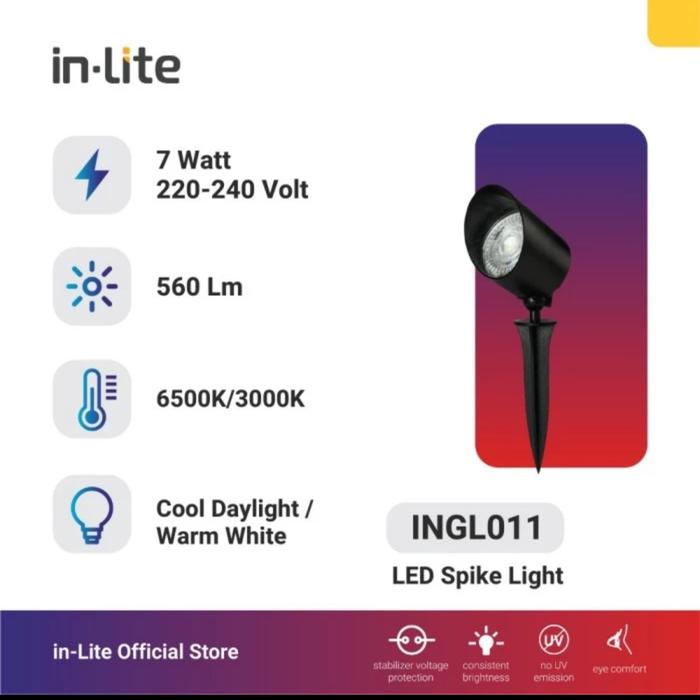 Jual IN LITE GARDEN LIGHT SPIKE INGL011 7W KUNING WW 3000K LAMPU TANAM ...