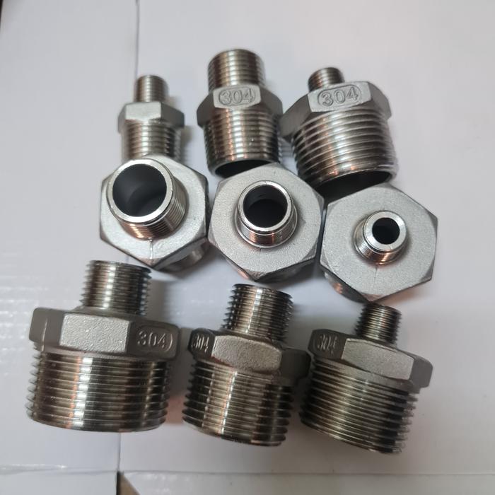 Jual V sok nepel / double nepel / vlok sok 1/2 x 3/8 inch SS304 - Jakarta Barat - bintang teknik ...