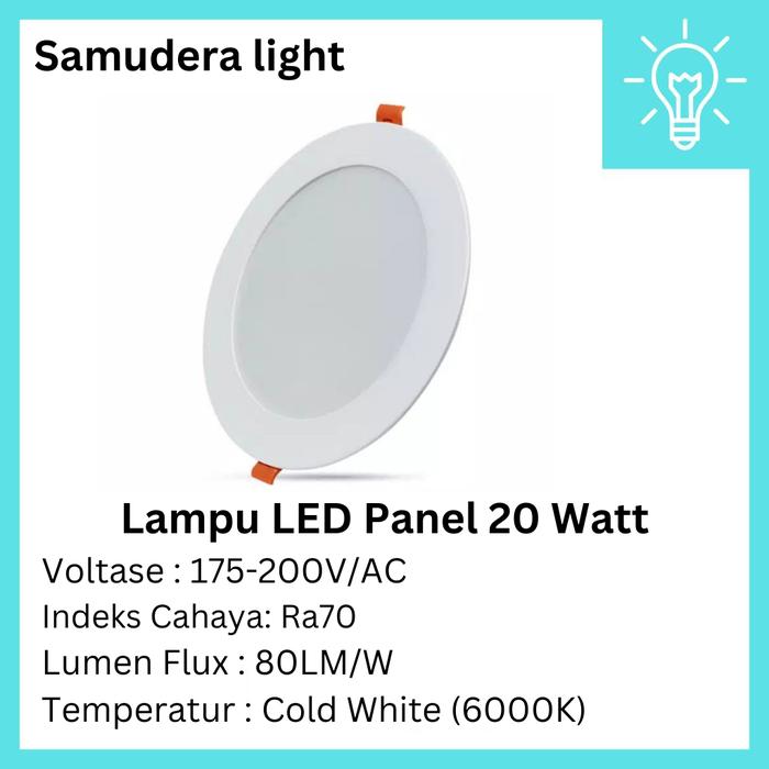 Jual Lampu Plafon LED Slim Downlight Lampu LED Panel 20 Watt - Kota ...