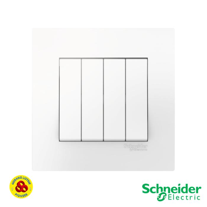 Jual Schneider Saklar 4G VIVACE KB34S_1 WE White 4 Gang 1 Way dalam 1 ...