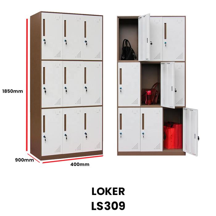 Jual Loker Besi ACERO Lemari Locker Besi ACERO - 9 Pintu 3 Baris, Rakit ...