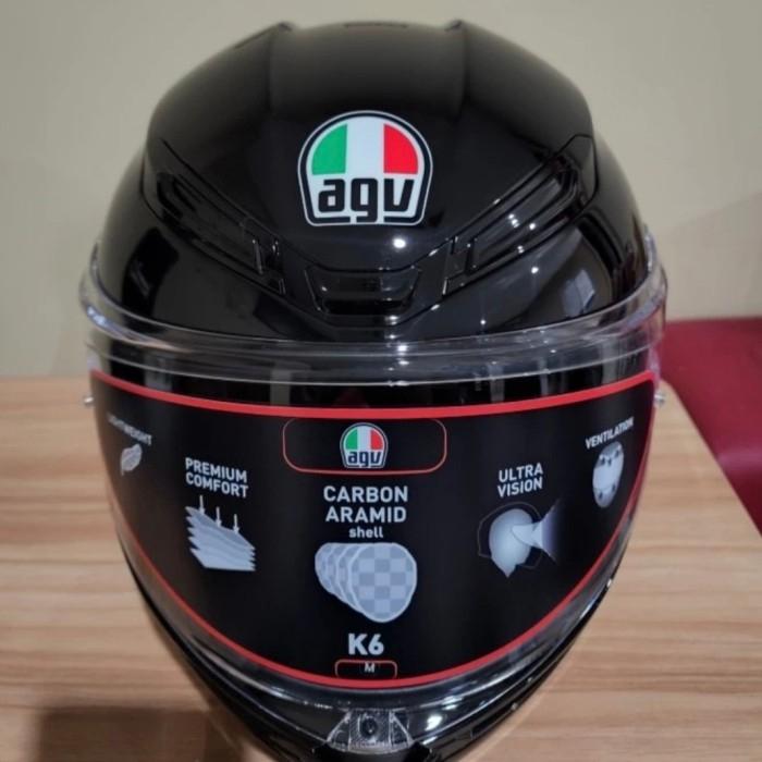 Jual HELM AGV K6 BLACK GLASS ORIGINAL - Kota Yogyakarta - PUGERAN MOTORSPORT | Tokopedia