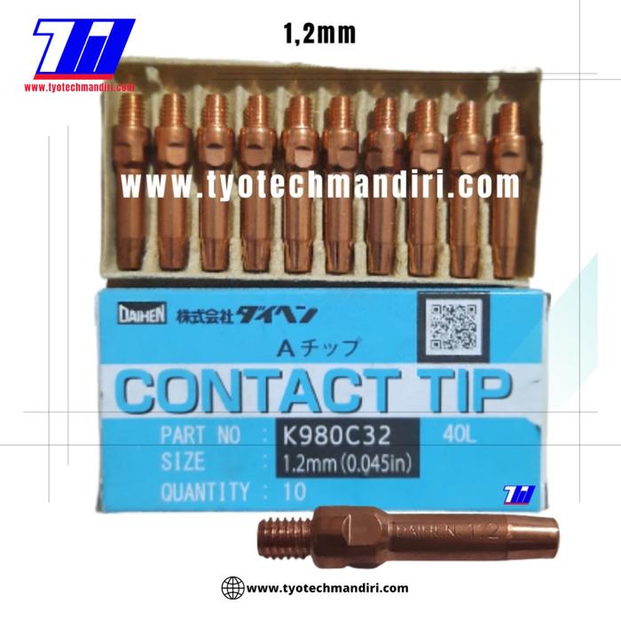 Jual Contact Tip MIG CO2 Mata Las DAIHEN OTC 1.2mm 40L - Kota Bekasi ...