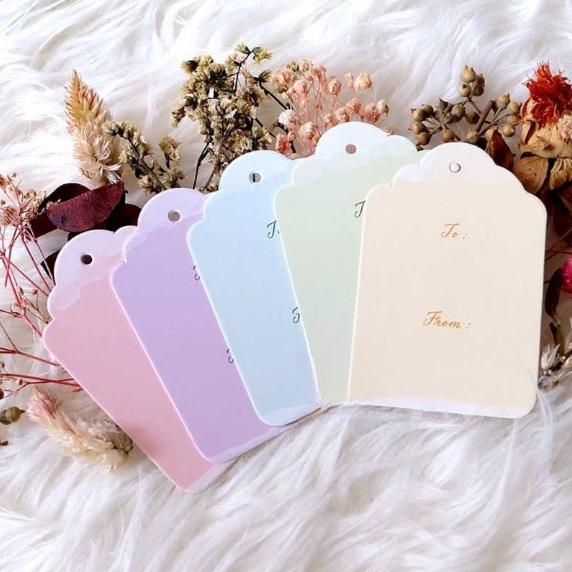 Jual Hangtag blank pastel hang tag thank you warna polos kartu ucapan ...