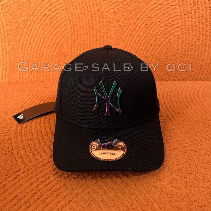 Topi Ny Logo MLB NY Yankees Circle Stamp Ball Cap Black/Gold