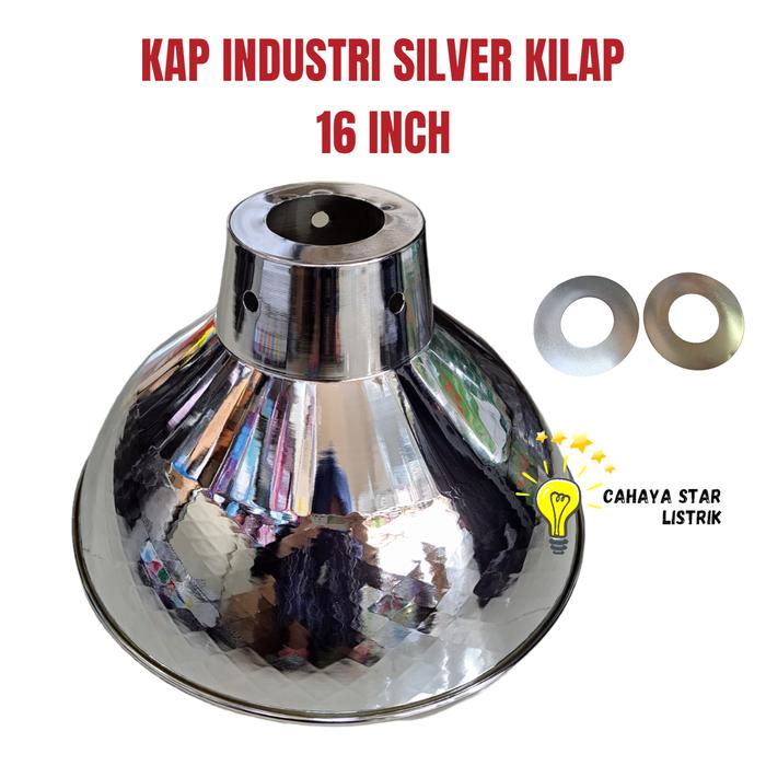Jual Kap Lampu Gantung Industri Kilap Jumbo+Reflektor (PILIH VARIAN) - UKURAN 16"/40CM - Kota ...