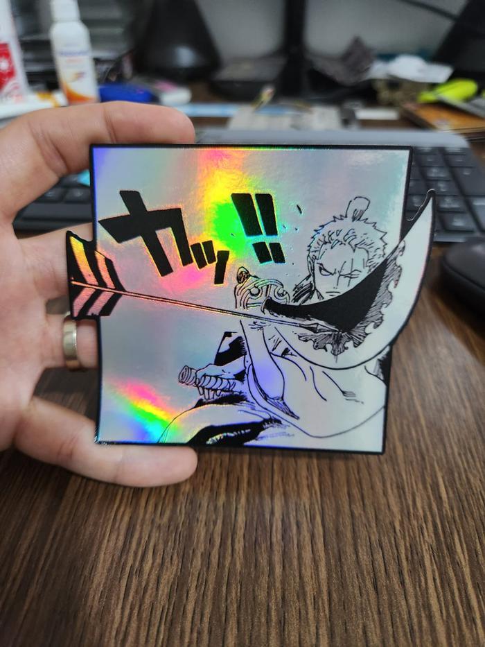 Jual Sticker Hologram Anime Besar - PSH1514 - One Piece - Zoro ...