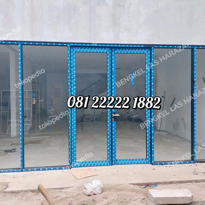 Jual kusen aluminium jendela & pintu YKK Black, kaca polos 6 mm - Jakarta Barat - CV LAS ...