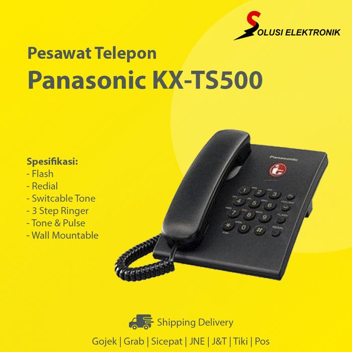 Jual Panasonic KX-TS500 Pesawat Telepon Kabel Rumah Kantor Indihome - Black - Kota Surabaya ...