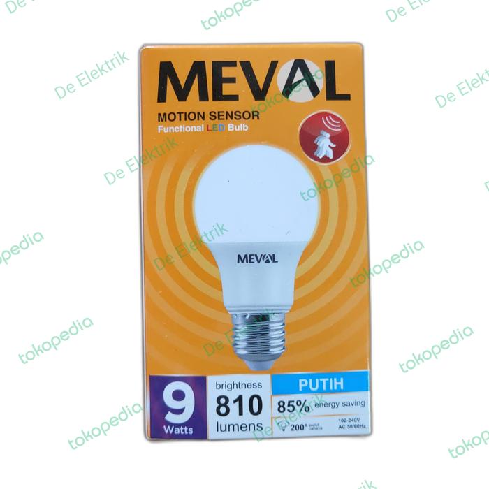 Jual Lampu LED Motion Sensor Gerak 9w E27 Putih MEVAL AF8-09A - Jakarta ...