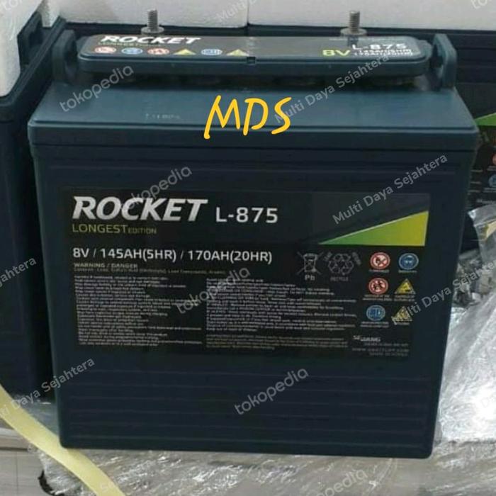 Jual Aki Battery Rocket L875 8V170 Ah, Golf Cart Deep Cycle battery, Korea - Jakarta Utara ...