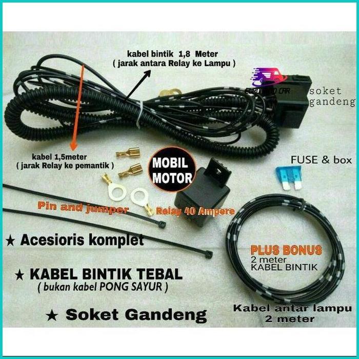 Jual Kabel set relay DRL LED SOROT lampu fog lamp Relay sett DRL LED ...