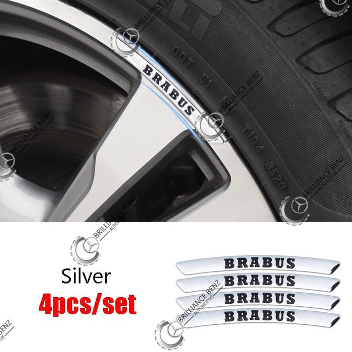 Jual 4PCS EMBLEM ALUMUNIUM STICKER VELG AMG BRABUS MERCEDES WHEEL RIM ...