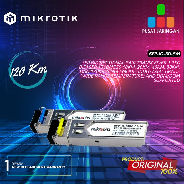 Jual Mikrobits SFP-1G-BD-SM-120KM Bidirectional Pair Transceiver 1.25G ...