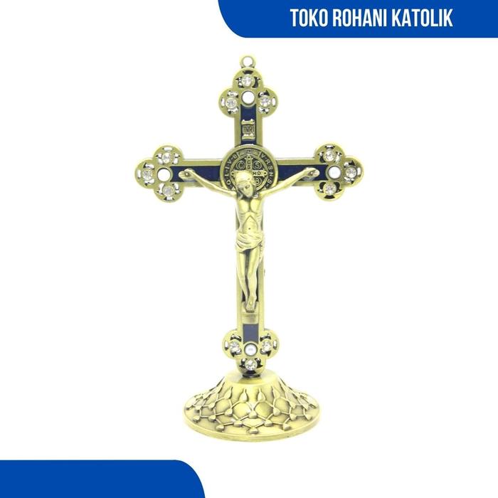Jual SALIB DUDUK BENEDIKTUS / SALIB LOGAM ALTAR KATOLIK/SALIB MEJA ...