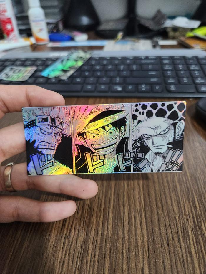 Jual Sticker Hologram Anime Besar - PSH1518 - One Piece - Luffy Law Kid ...
