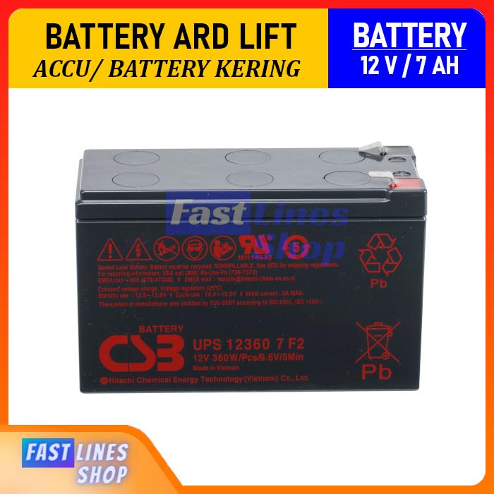 Jual Battery ARD Lift 12V 7AH UPS Battery CSB Aki ACCU Kering - Kota ...