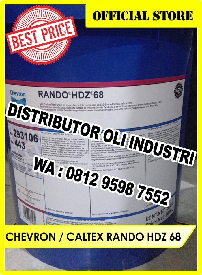 Jual CHEVRON RANDO HDZ 68 ( Hydraulic And Vacuum Pump Oil ) - Kota ...