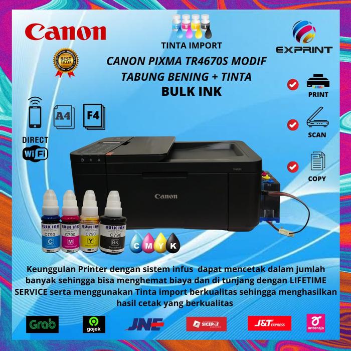 Jual PRINTER CANON PIXMA TR4670S + INFUS TABUNG BENING - Tinta Standar ...