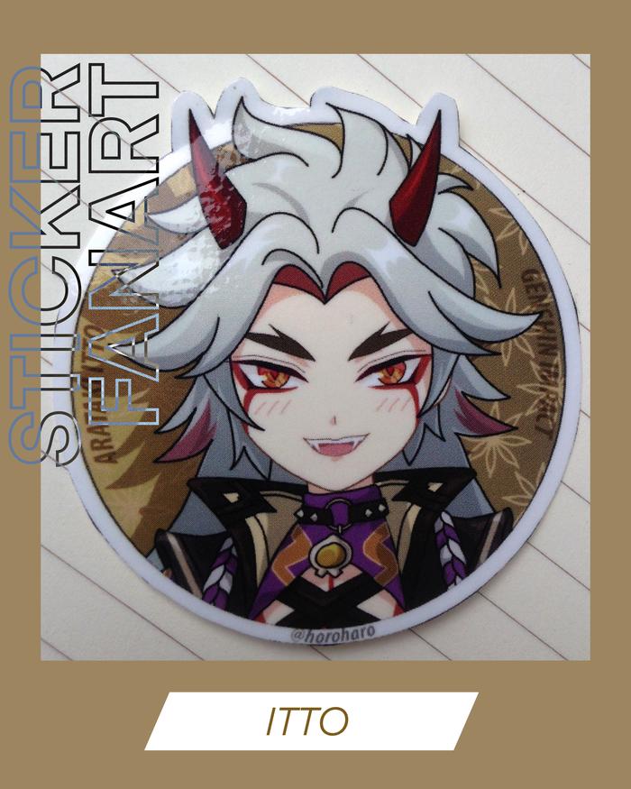 Jual Sticker fanart ARATAKI ITTO genshin impact - Kab. Bandung Barat ...