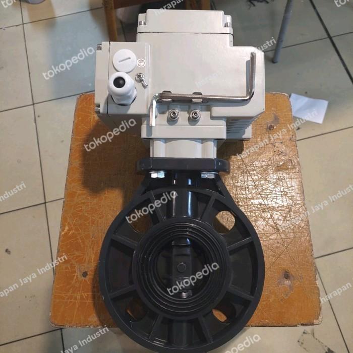 Jual Butterfly valve pvc 4 inch + motorized electric ON / OFF Type 220V ...