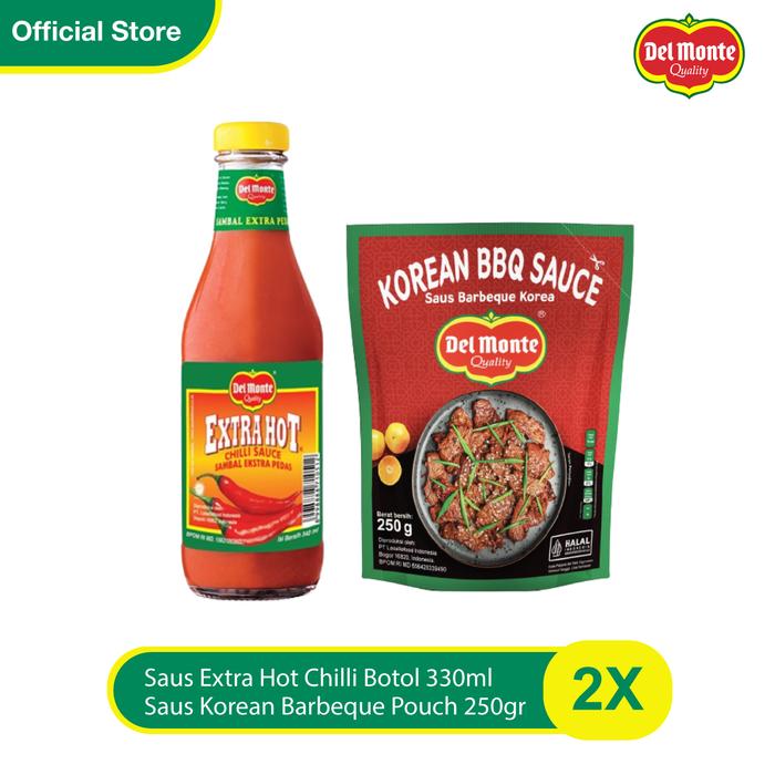 Promo Delmonte Saus Korean Barbeque 250g + Saus Extra Hot Chilli Botol ...