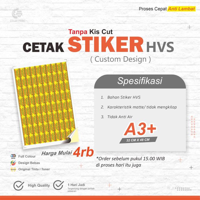 Jual Cetak Stiker HVS A3+ / Print Label Stiker / Label Sticker HVS ...