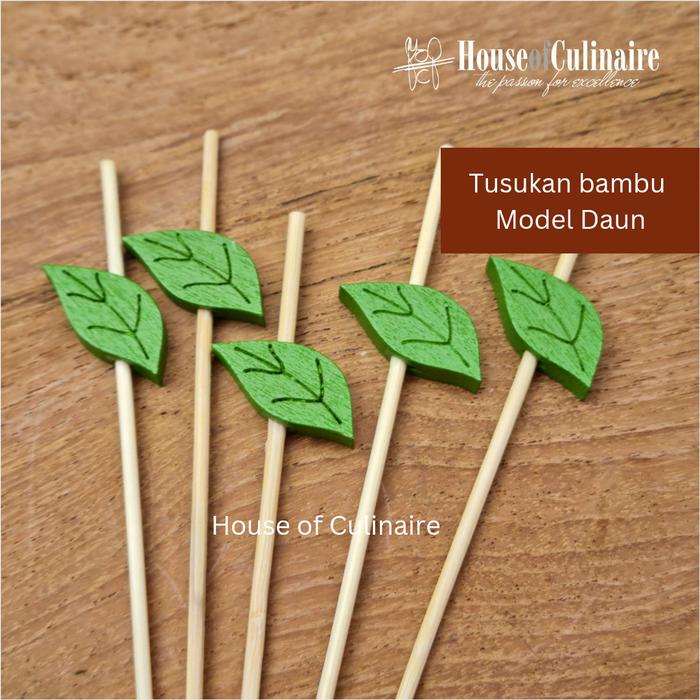 Jual Tusukan Bambu Cocktail Mocktail Model Daun Tusukan Buah - Kota ...