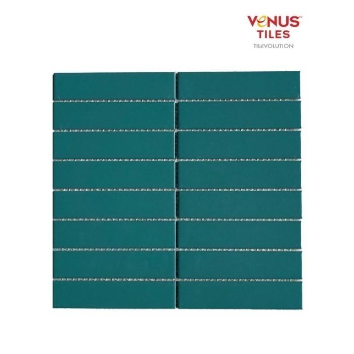 Jual Venus Pottery Long Striped Rain Forest Green - Backsplash Tile ...
