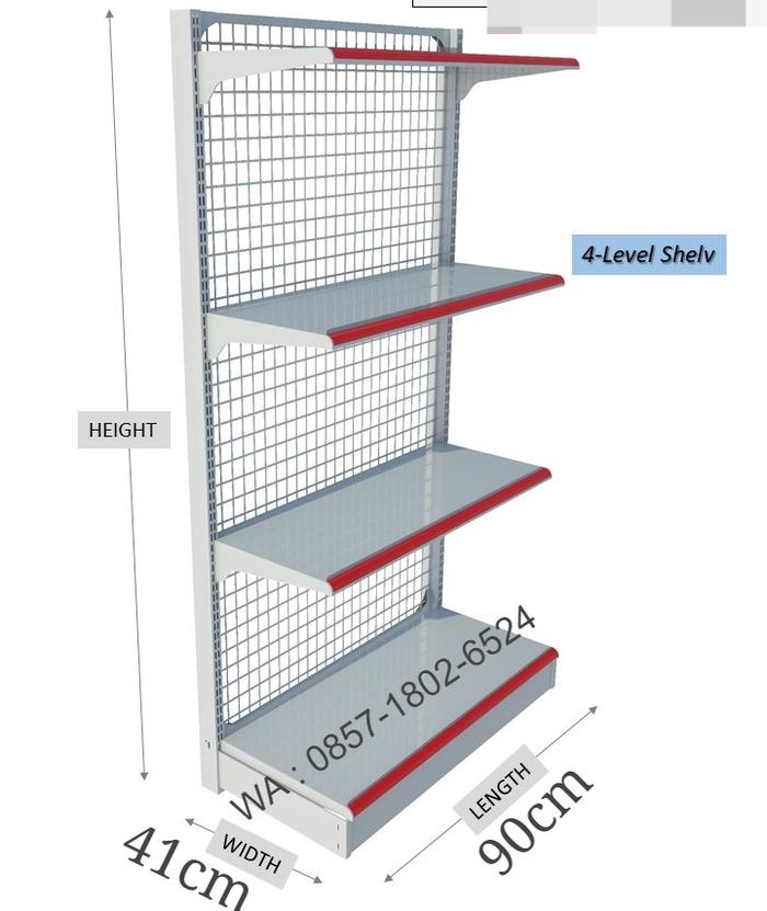 Jual Rak Single 4 Susun / Rak Minimarket / Rak Gondola Import / Rak ...
