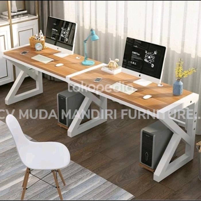Jual Meja kerja kantor , Meja staf modern, meja komputer 250×70×75×3Cm ...