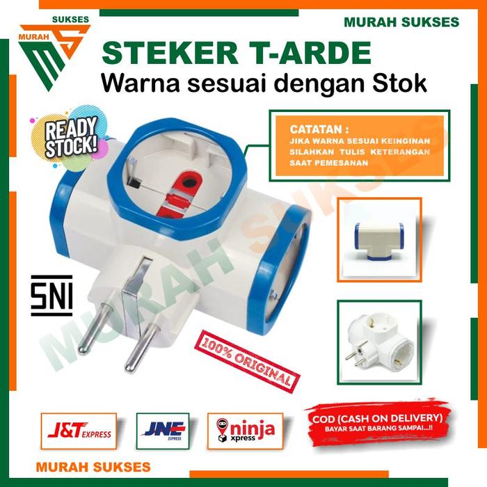 Jual Steker T Arde Lumment 3 Cabang SNI / Colokan listrik 3 Lubang ...