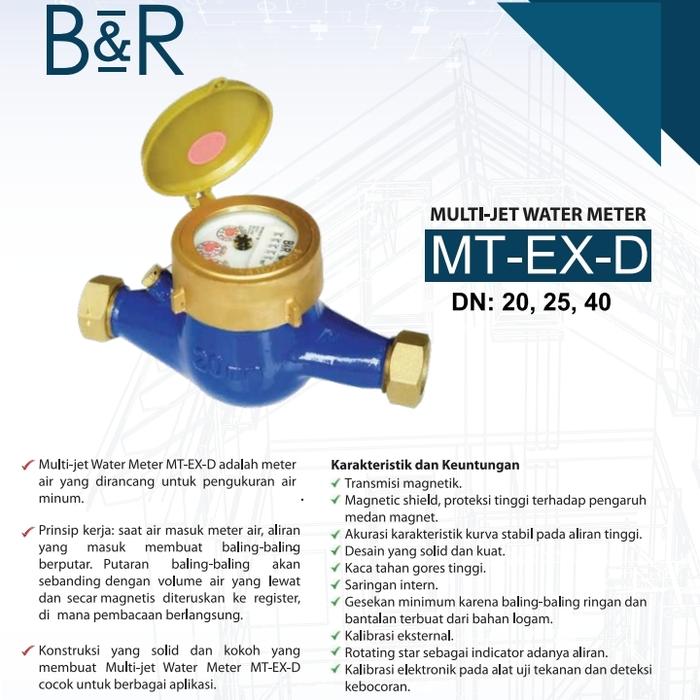 Jual WATER METER / METER AIR 1" B&R ORIGINAL - Kab. Bekasi - Multi Daya Teknik | Tokopedia