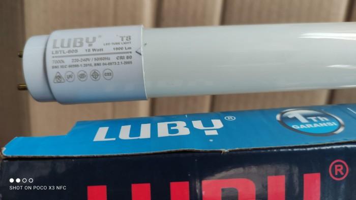Jual Lampu TL LED Tube 18w T8 120cm LUBY Putih PLUS KAP/RUMAH - Jakarta ...