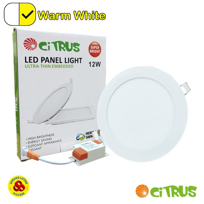 Promo Citrus LED Downlight Panel 12W Bulat Kuning Inbow Lampu 12 Watt ...